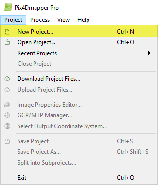 Step 2. Creating a Project - PIX4Dmapper